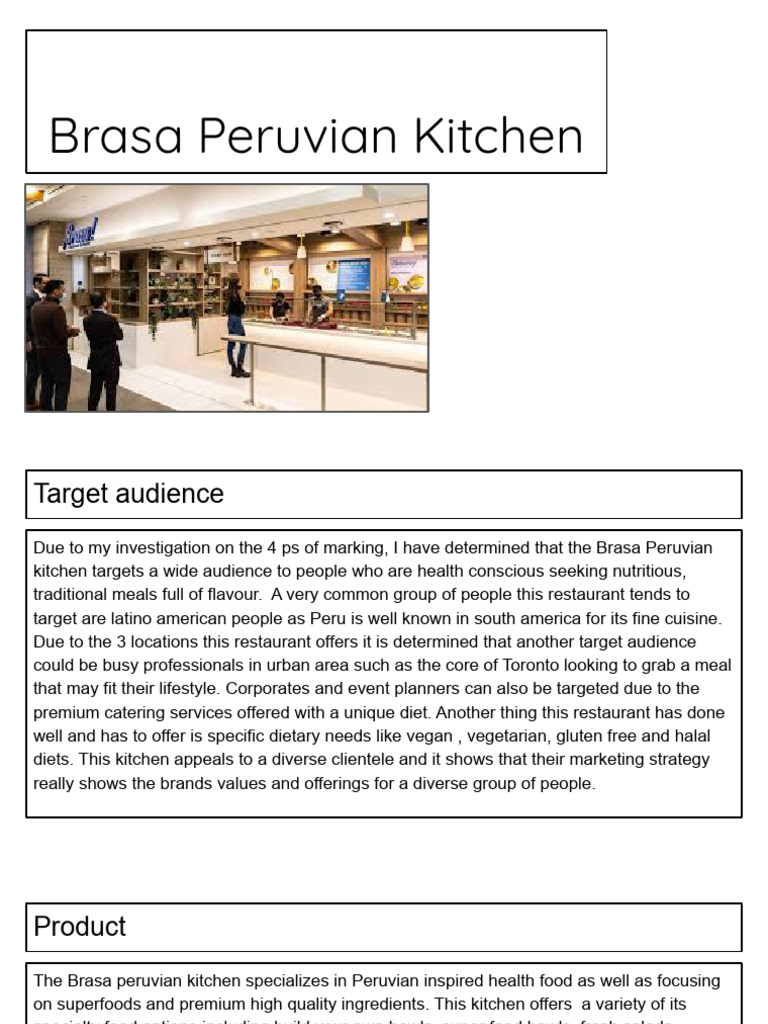 Brasa Peruvian Kitchen | PDF | Menu | Restaurants