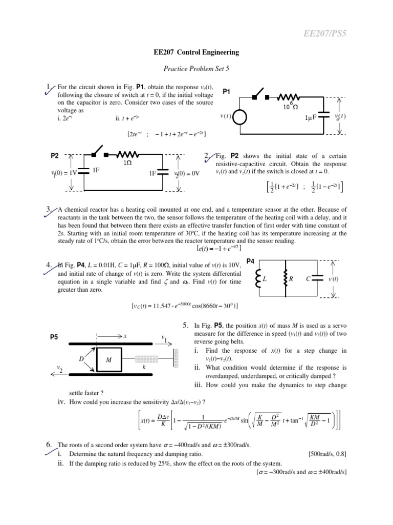 EE207 Circuit Response Analysis | PDF | Damping | Electrical Engineering