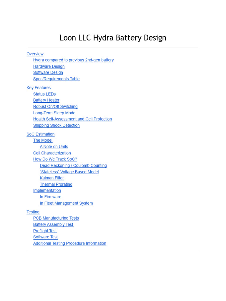 Loon Hydra Battery Design Overview | PDF | Electrical Engineering ...