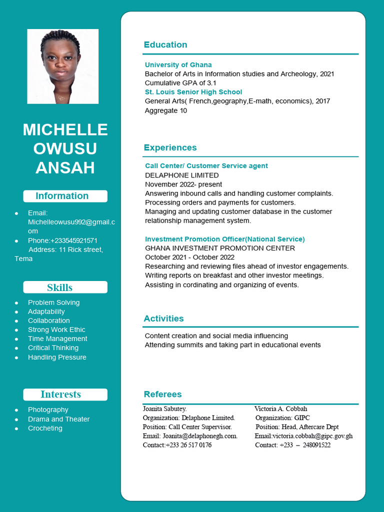 CV-Michelle O.A | PDF