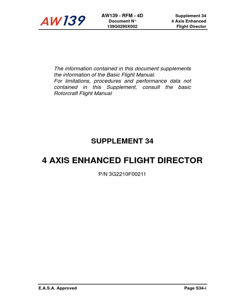 4 Axis Enhanced Flight Director: Supplement 34 | PDF | Aviation | Aircraft
