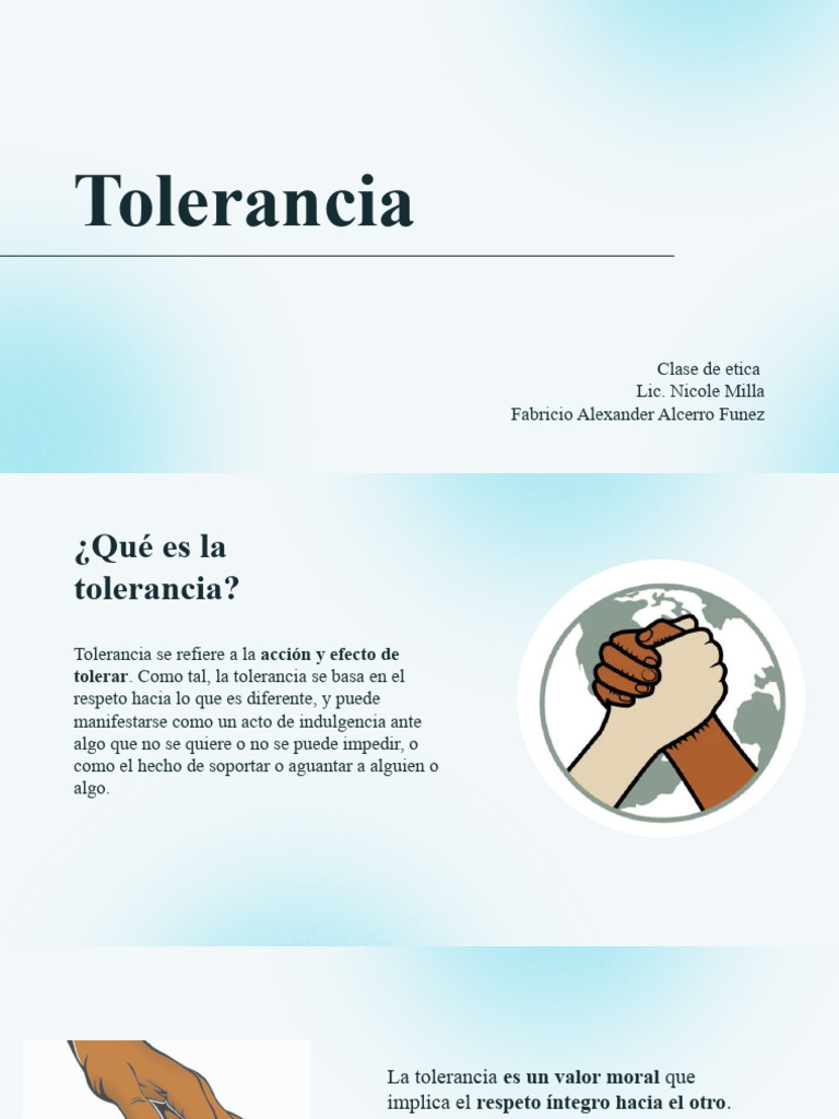 EXPO ETICA | PDF | Tolerancia | Aprendizaje