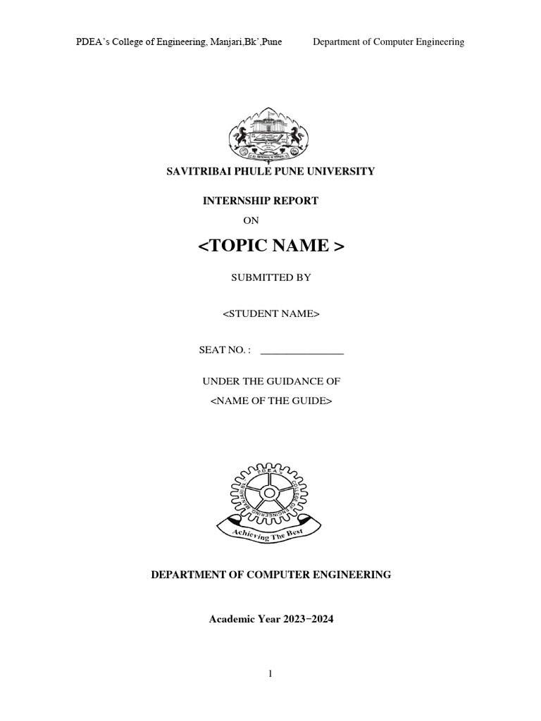 Internship Report Format 2023-24 | PDF