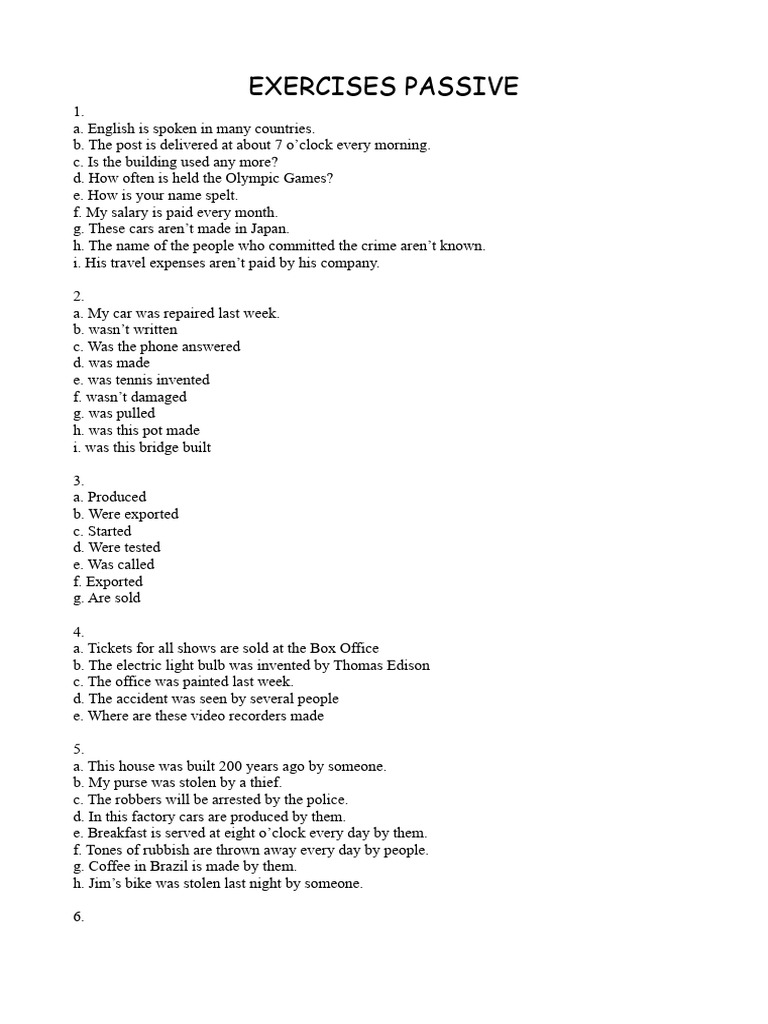 Passive Exercises | PDF