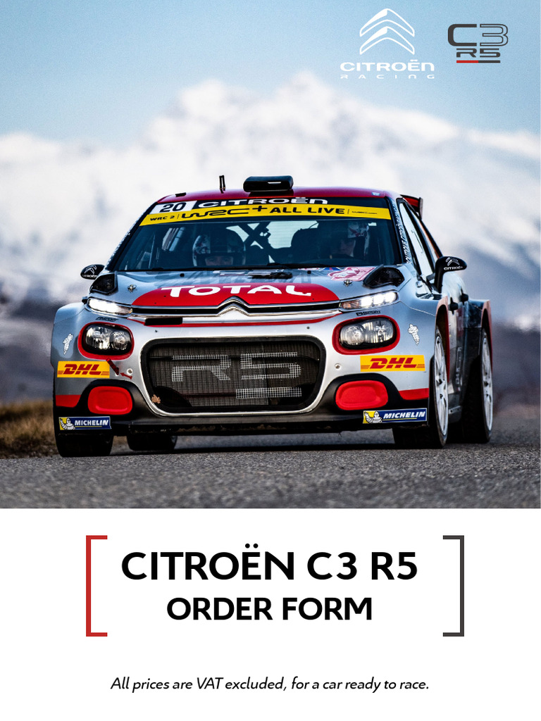 Citroën C3 R5 Rally Car Order Form | PDF | Brake | Car