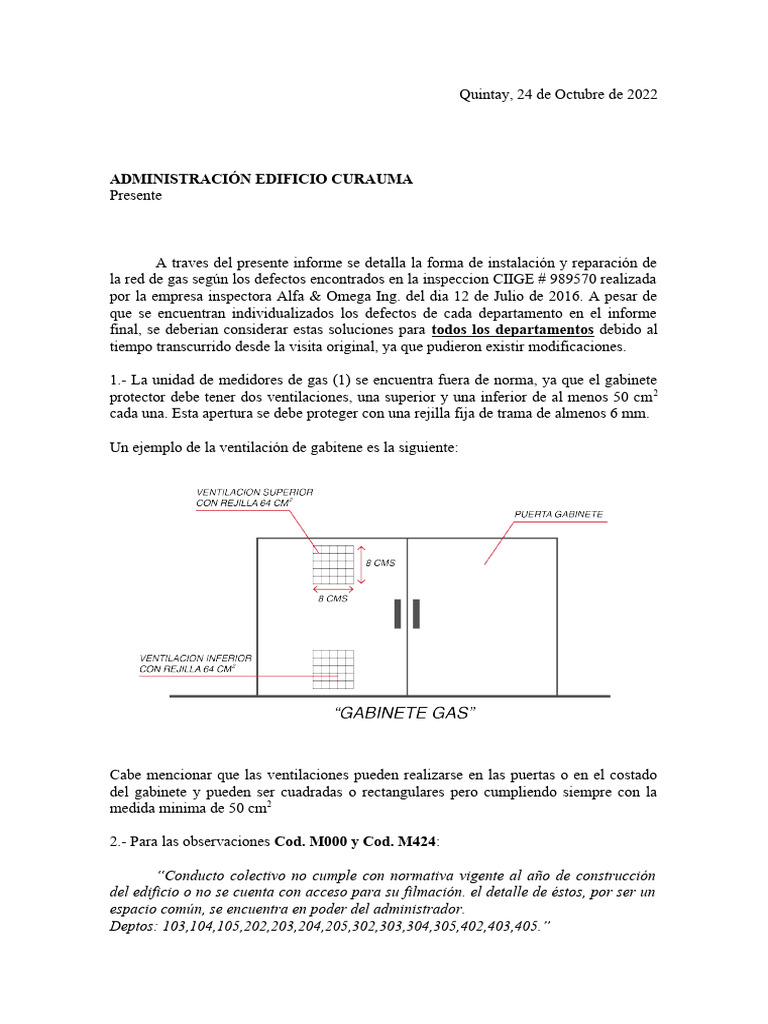 Informe Edificio Curauma | PDF | Ventilación (Arquitectura)