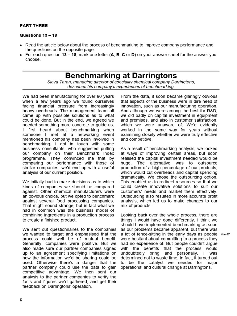 Reading IBZ Sample Paper 2 | PDF | Benchmarking | Outsourcing