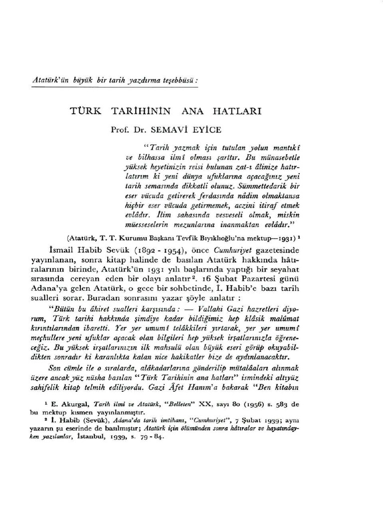 Turk Tarihinin Ana Hatları | PDF