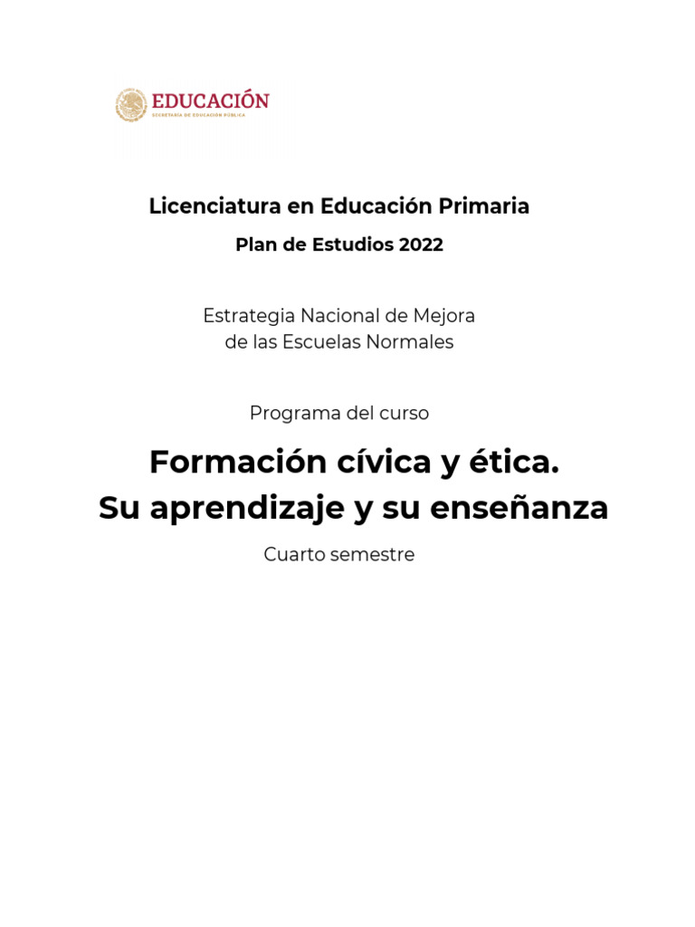 Programa Formacion Civica | PDF | Plan de estudios | Evaluación