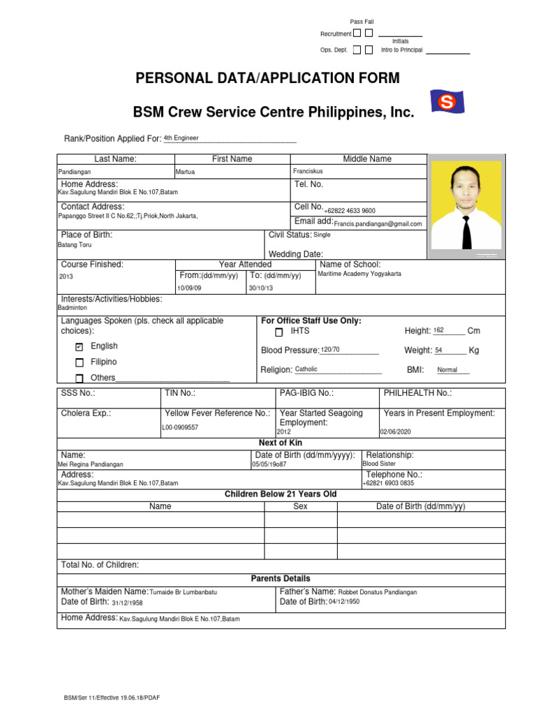 BSM Application Form | Download Free PDF | Oil Tanker