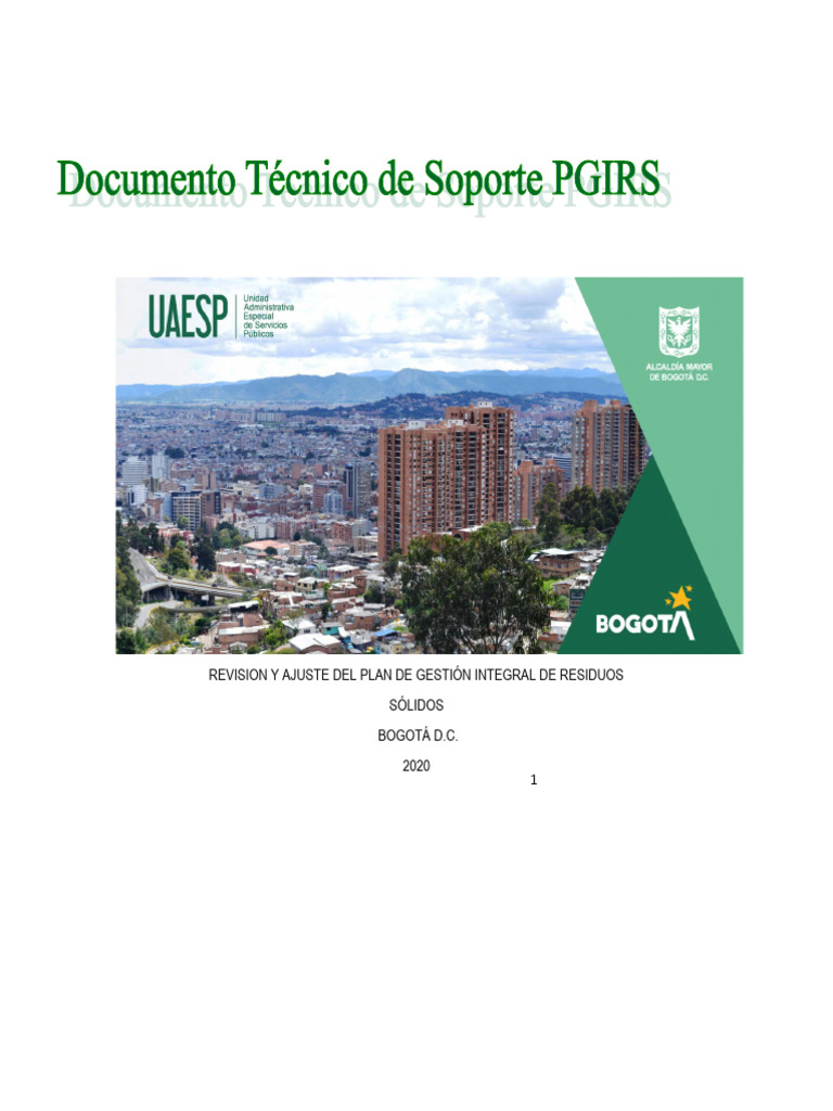 Ajuste del PGIRS en Bogotá 2020 | PDF | Residuos | Gestión de residuos