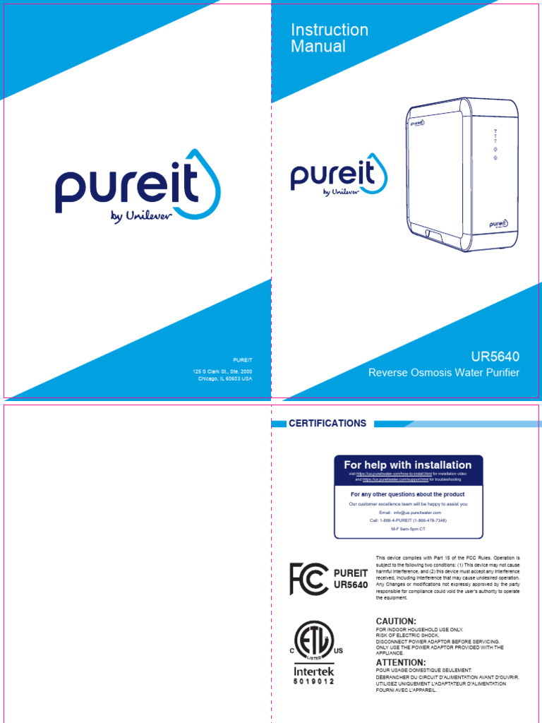 Pureit User Manual UR5640 - Separate RO Filter | PDF | Pipe (Fluid ...