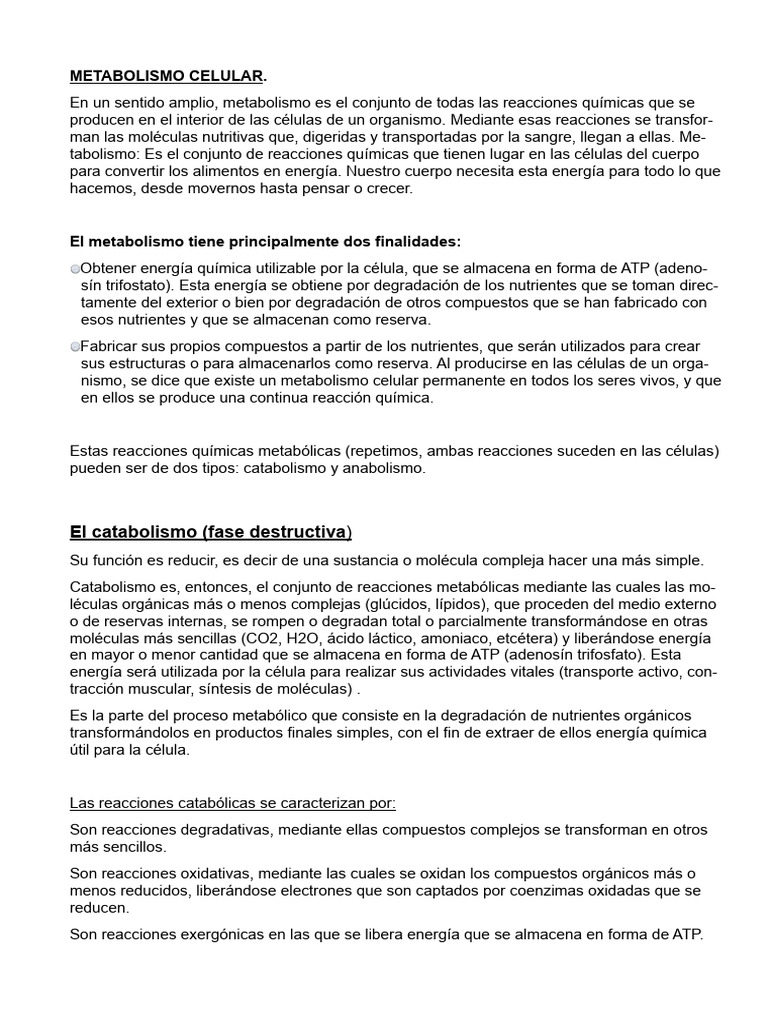 12-Metabolismo Celular | PDF | Metabolismo | Trifosfato de adenosina