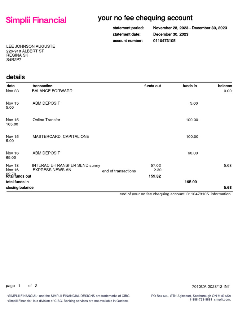 Simplifinanc | PDF | Transaction Account | Banks