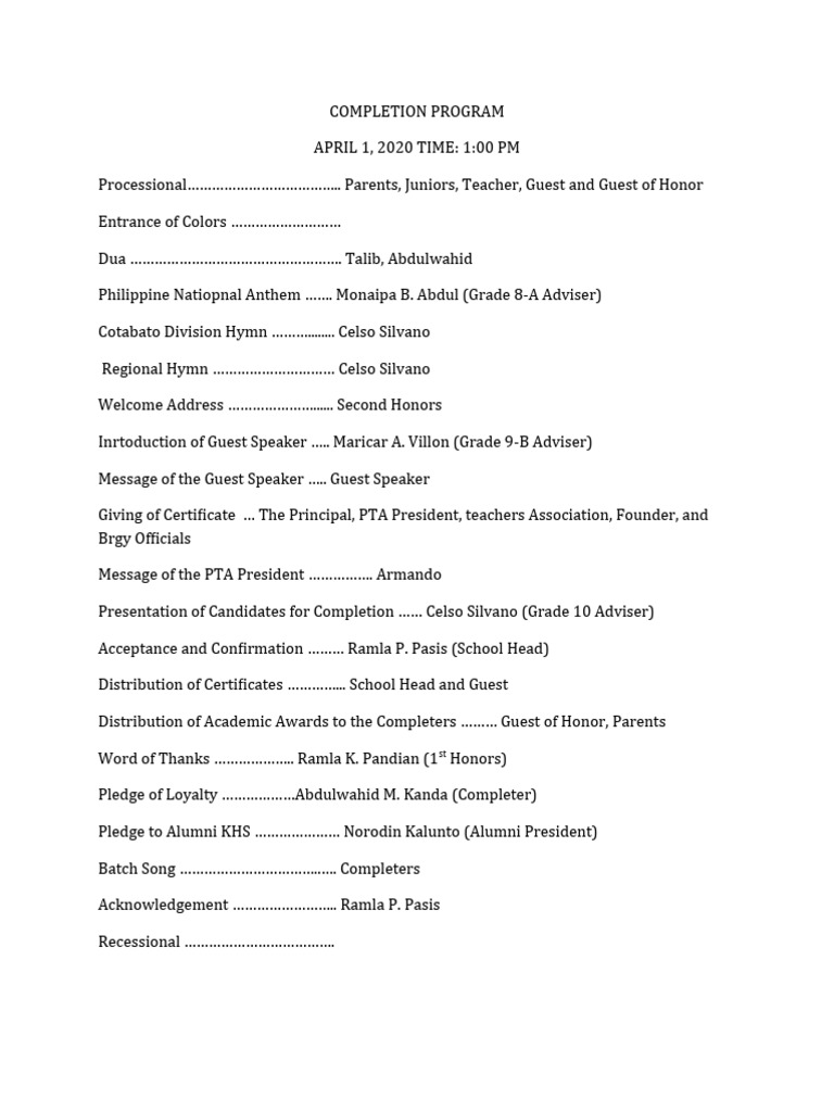 Kibayao High School Completion Program | PDF