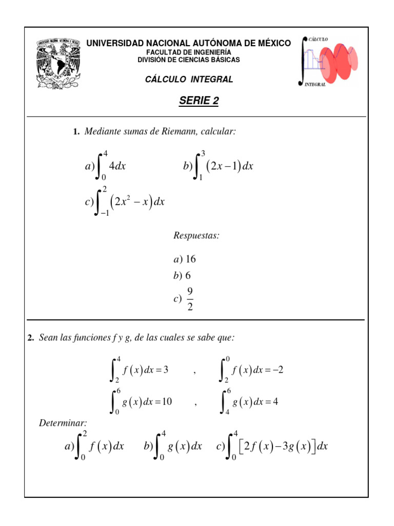 Serie 2 | PDF | Integral | Funciones y mapeos
