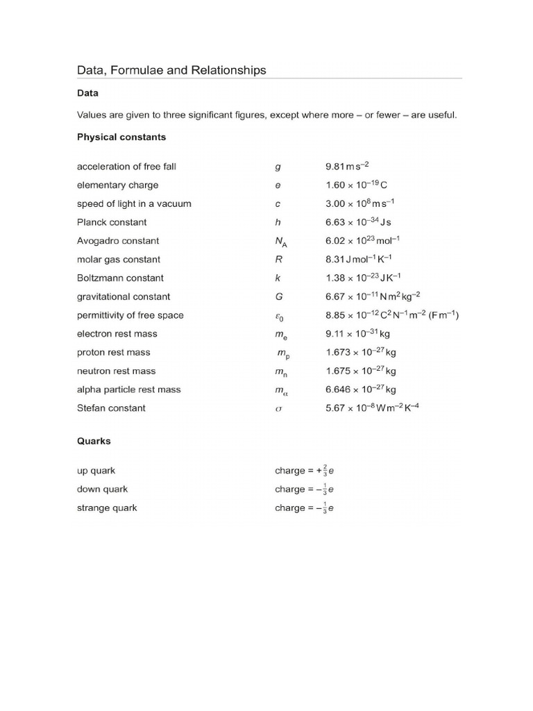 OCR A AS Physics Mock Test Paper 02 With Formula Sheet | PDF
