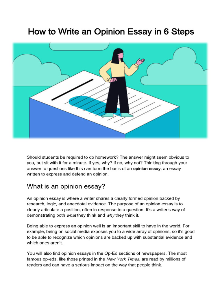 How to Write an Opinion Essay in 6 Steps | PDF | Essays | Human ...