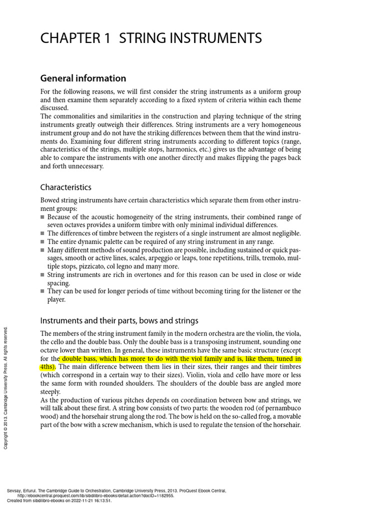 The Cambridge Guide To Orchestration - (Chapter 1 String Instruments) | PDF | String Instruments ...