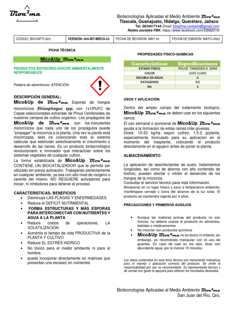 Ficha Tecn Mico&Up | PDF Ficha Tecn Mico&Up | PDF