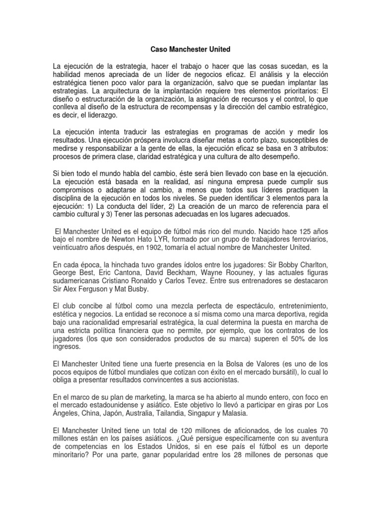 Caso Manchester United | PDF | Manchester United FC | David Beckham