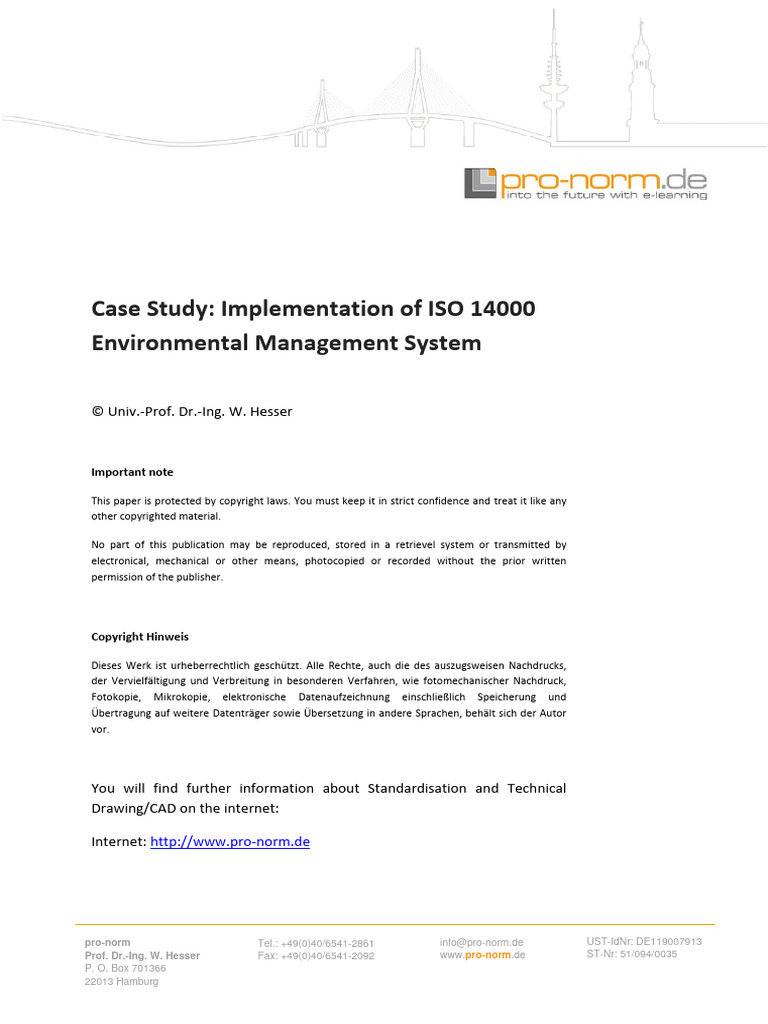 Case Study: Implementation of ISO 14000 Environmental Management System | PDF | Iso 9000 | Business