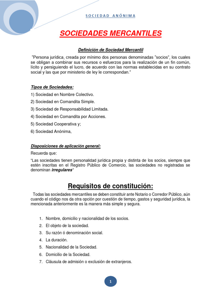 Sociedades Mercantiles-2024-1 | PDF | Sociedad de responsabilidad limitada | Sociedad
