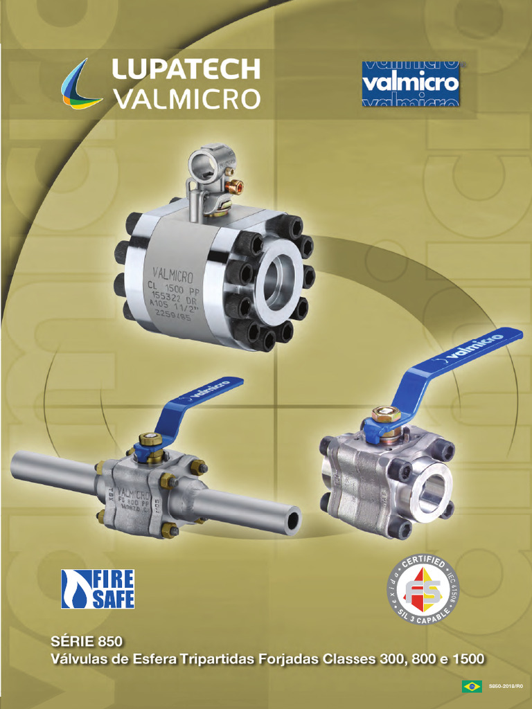 Valmicro - Serie 853 e 858 - Válvula de Esfera Tripartida - Classe 300 ...