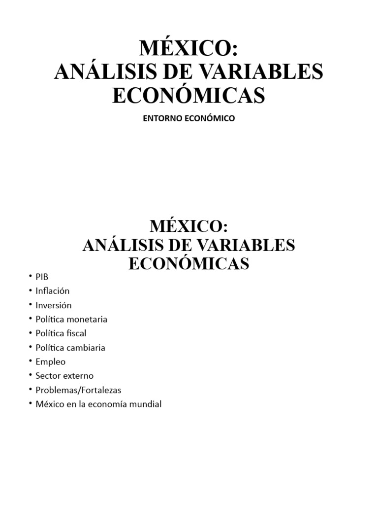 MÉXICO - Analisis de Variables Economicas | PDF | Producto Interno ...