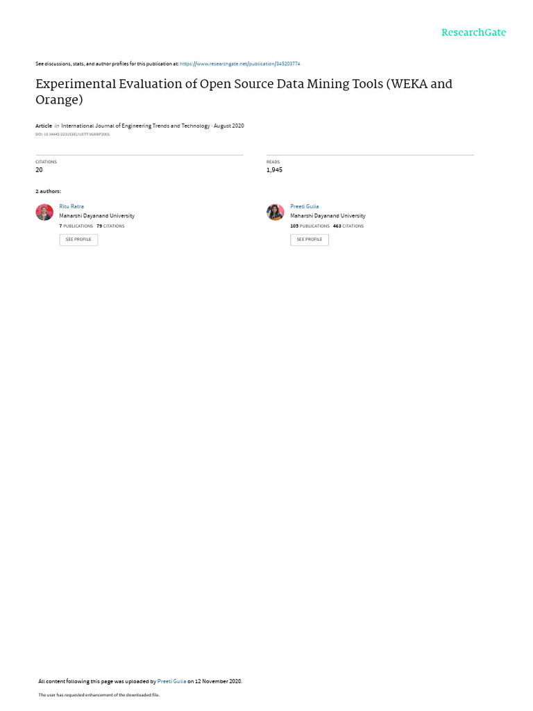 Experimental Evaluation Of Open Source Data Mining Pdf Data Mining Computing