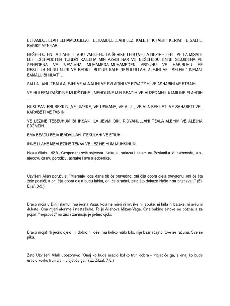 Hutba o Djelima | PDF