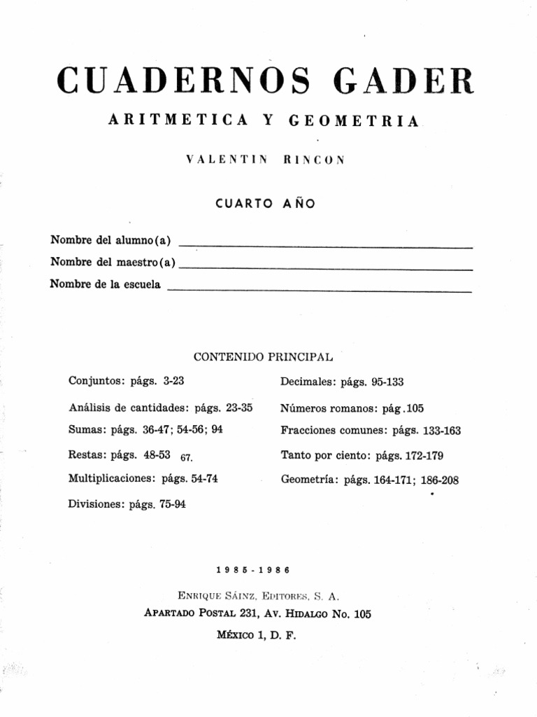 Cuaderno Gader 4 | PDF