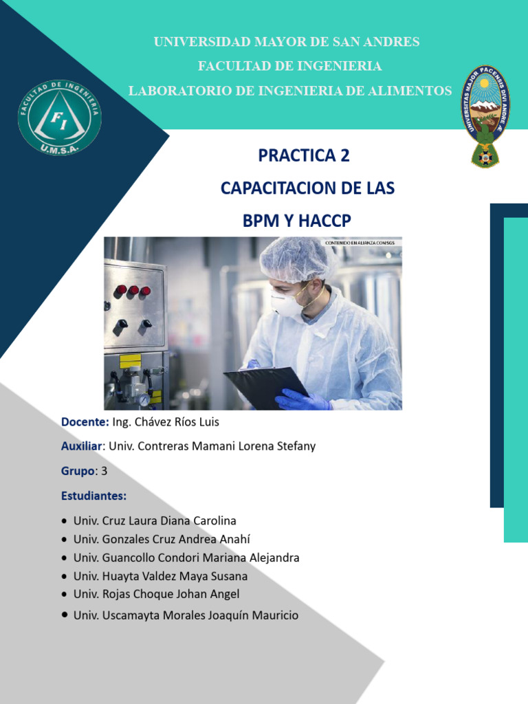 Inf 2 Capacitacion BPM y Haccp | PDF | Análisis de Riesgo y Puntos Críticos de Control ...