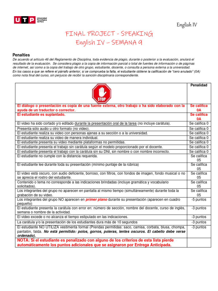 Indicaciones S09 - Proyecto Final - Ingles IV | PDF | Moda | Ropa