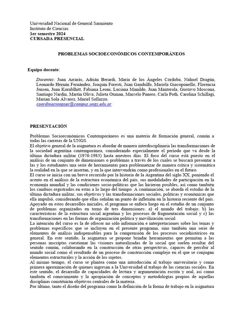 Programa PSEC 1_2024 | PDF | Estadísticas | Análisis Programa PSEC 1_2024 | PDF | Estadísticas | Análisis