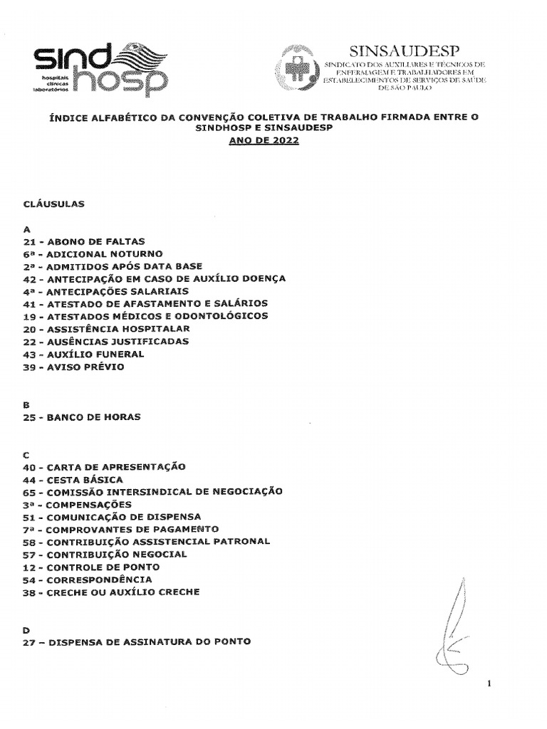 CCT Sindhosp X Sinsaudesp 2022 2023 | PDF