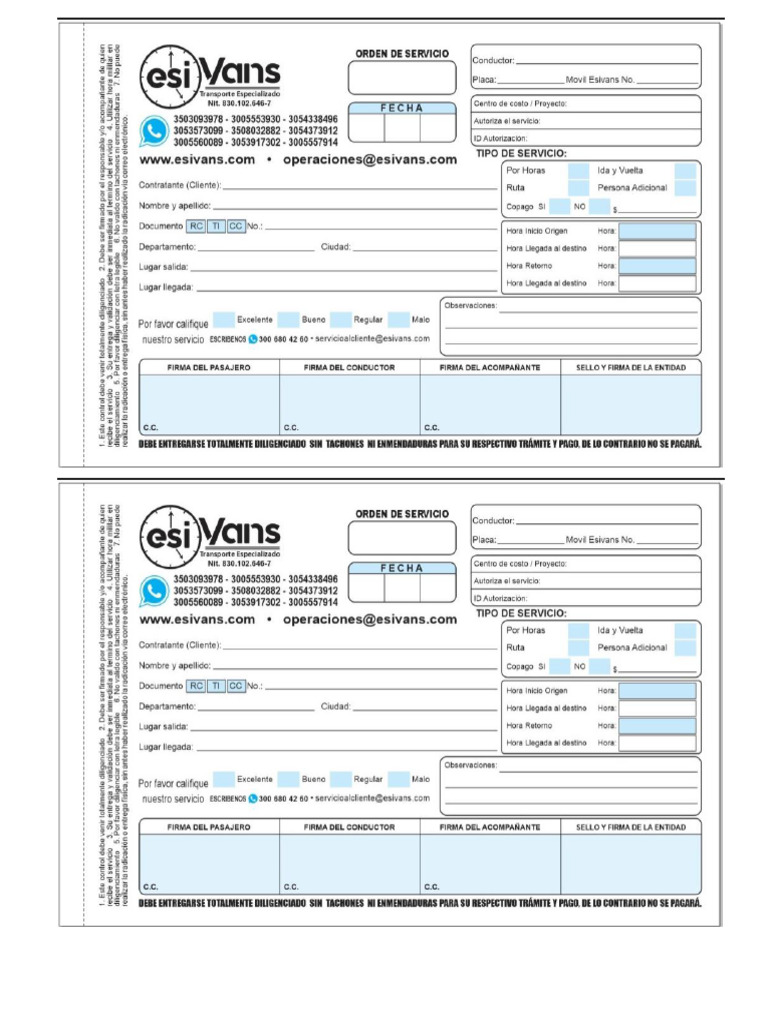 Formato - Vale Ida y Vuelta | PDF