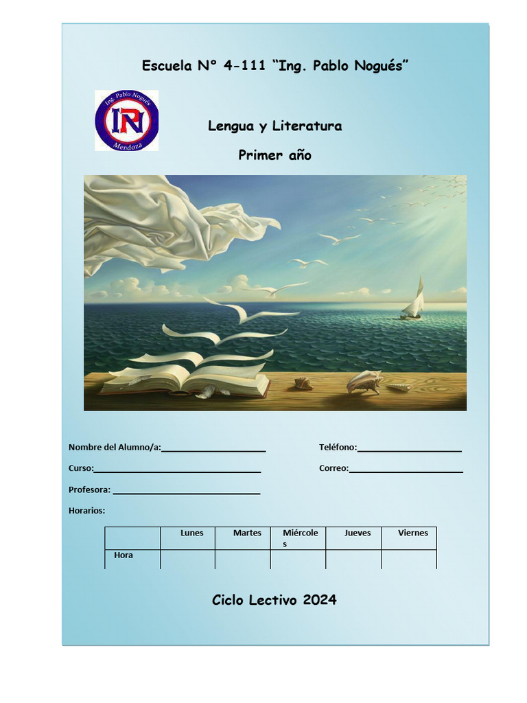 Cuadernillo Primero Lengua 2024 Nogus | PDF | Alfabeto | Sustantivo