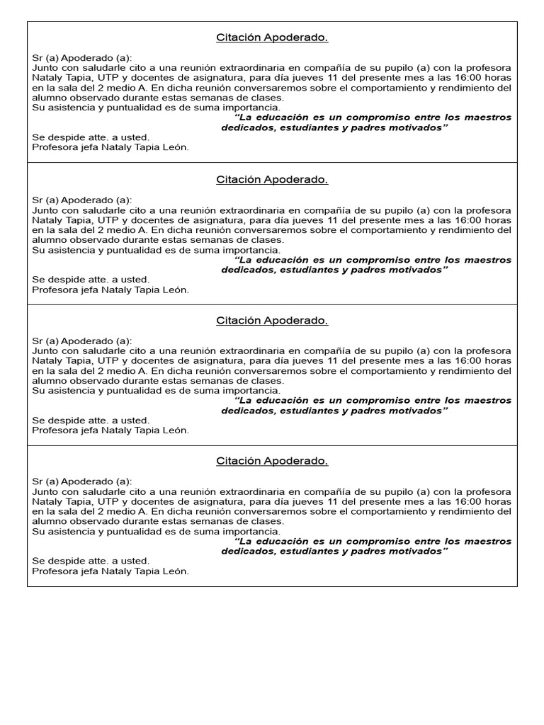 Citacion Apoderado | PDF