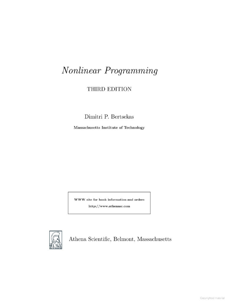 Dimitri Bertsekas - Nonlinear Programming (Google Books Preview) (2016 ...