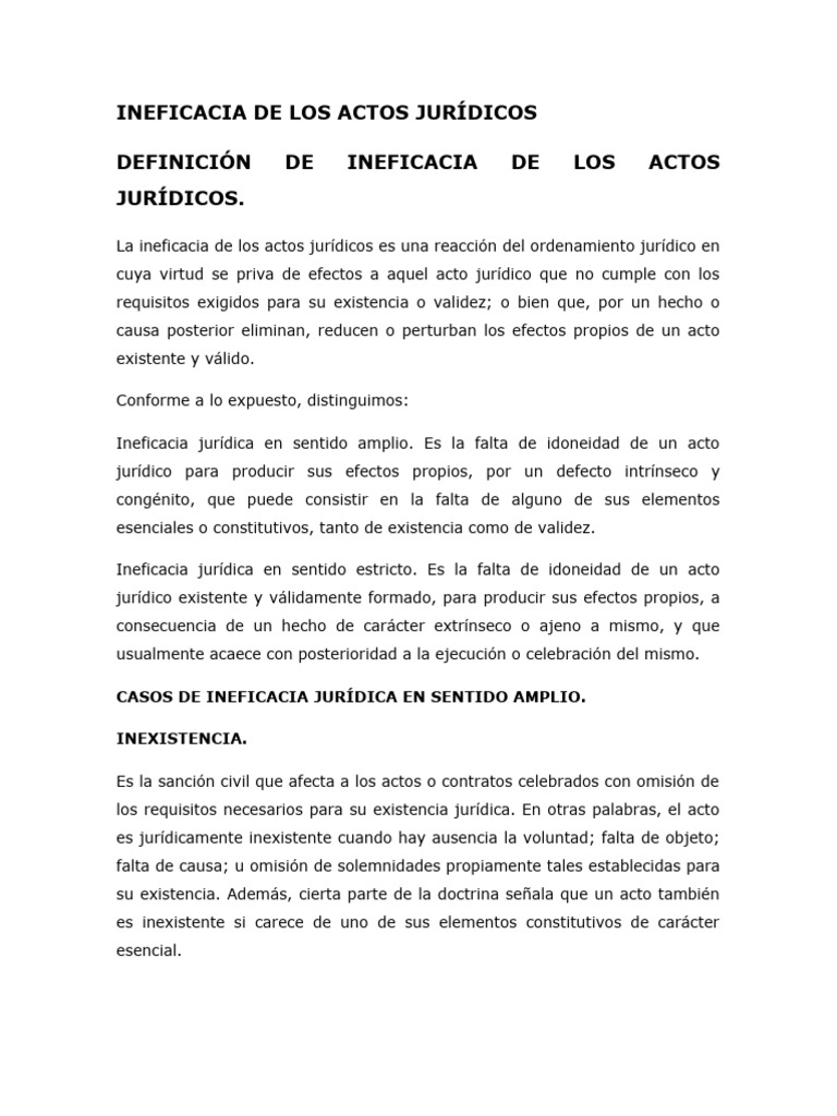 Ineficacia de Los Actos Jurídicos | PDF | Justicia | Crimen y violencia
