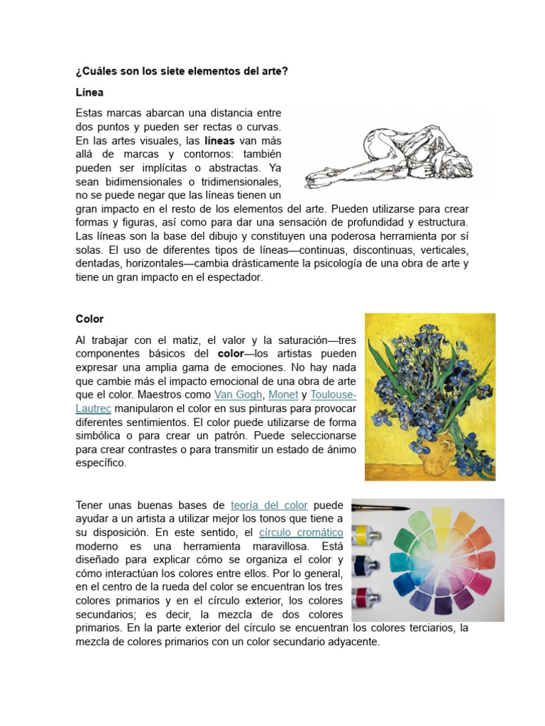 Cuáles Son Los Siete Elementos Del Arte | PDF | Color | Dibujo