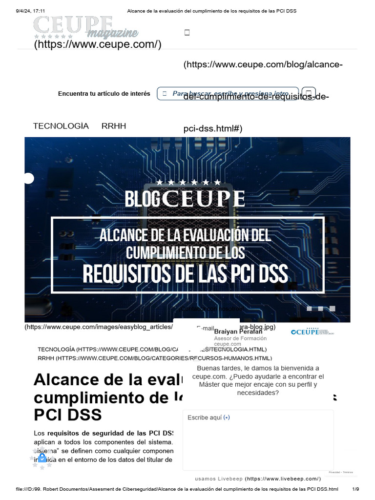 Cumplimiento de Los Requisitos de Las PCI DSS | PDF | Estándar de seguridad de datos de la ...