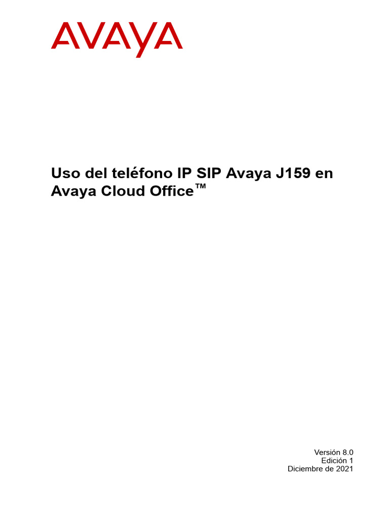 Manual de Usuario Telefonos Avaya J159 | PDF | Software | Red mundial