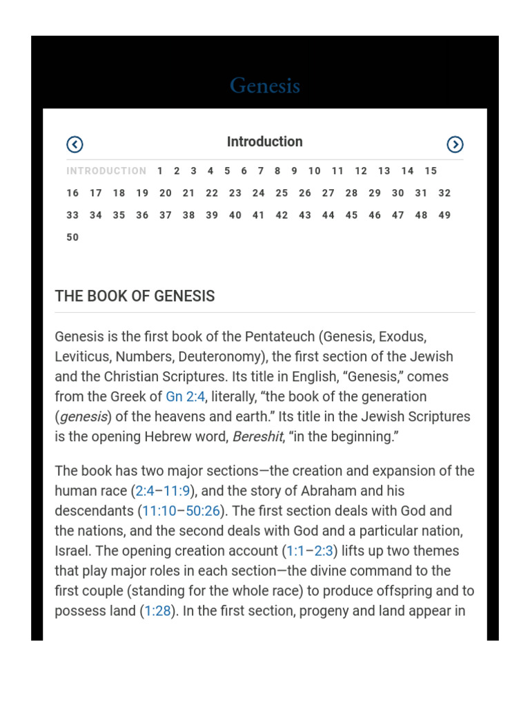 Genesis, THE BOOK OF GENESIS - USCCB | PDF | Book Of Genesis | Jacob