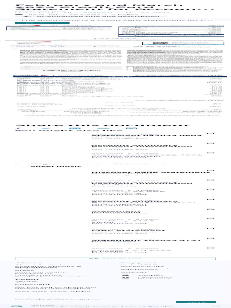 February and March 2023 Credit Card Statement For Account Ending in 0103 PDF Credit Card ...
