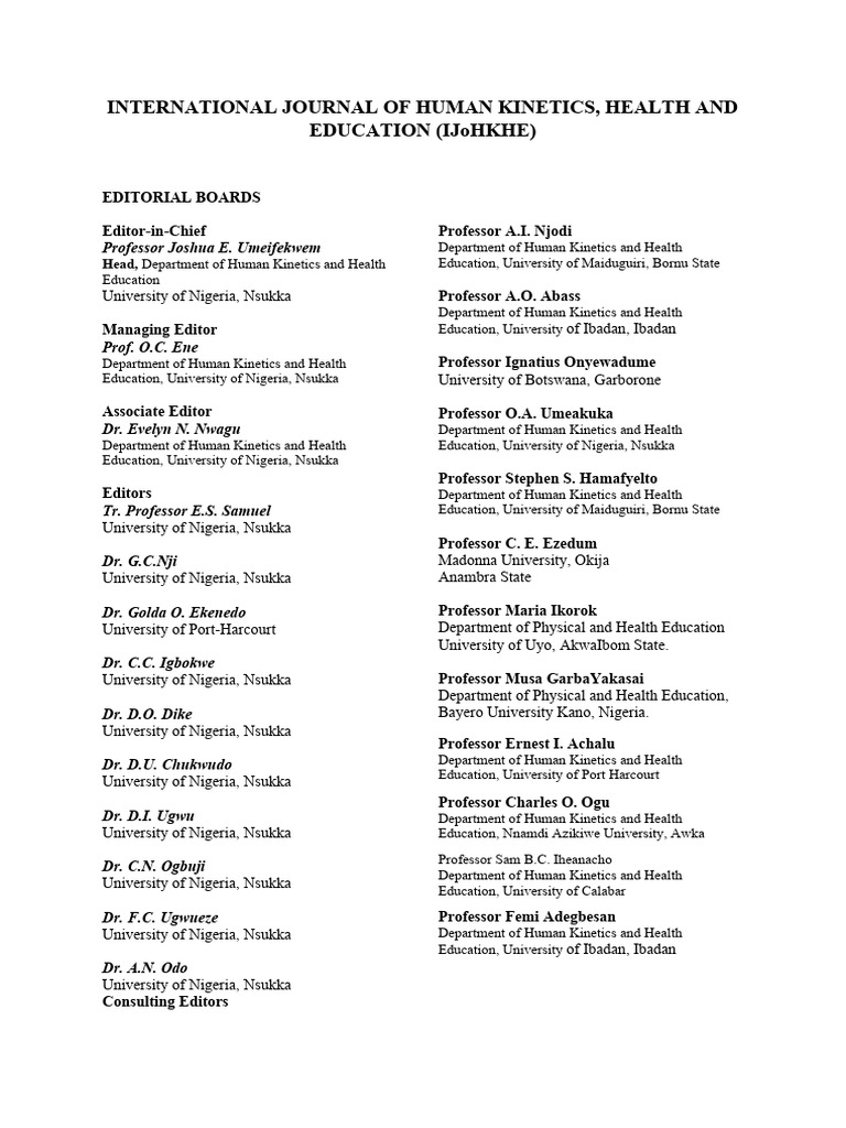 Preliminary Pages International Journal of Human Kinetics | PDF ...