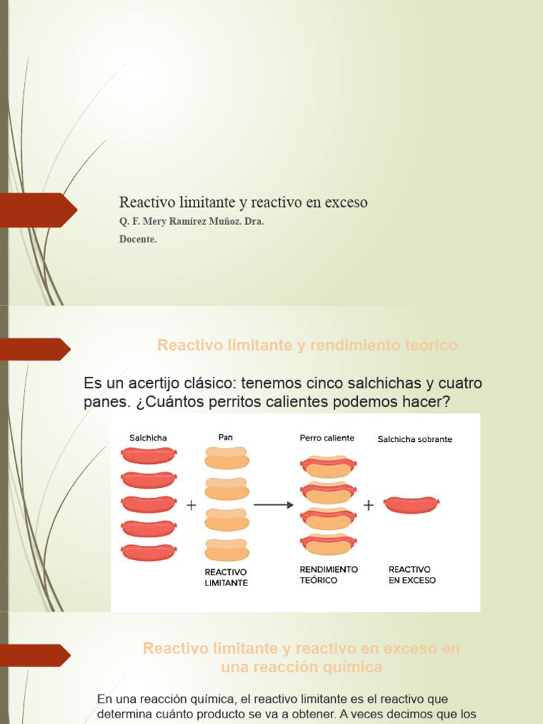 Reactivo Limitante y Reactivo en Exceso- Ejercicios Resueltos | PDF