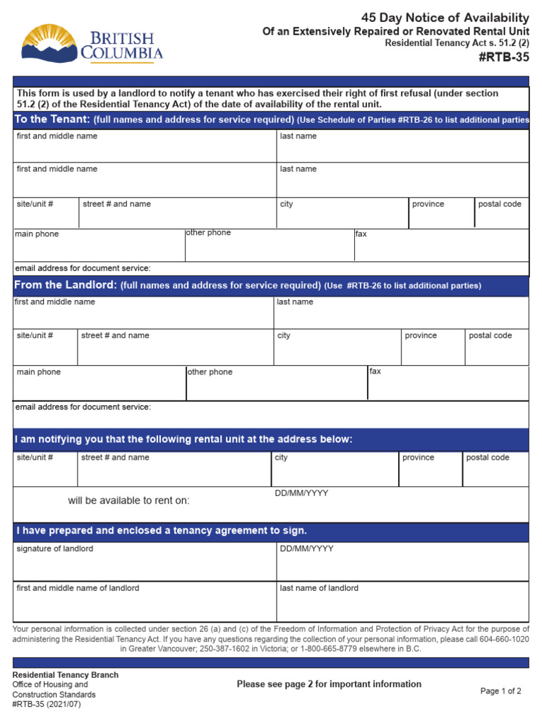 RTB 35 | PDF | Leasehold Estate | Landlord