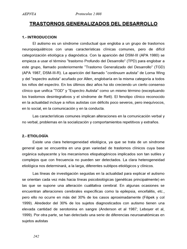 16-Trastornos Generalizados Del Desarrollo | PDF | Espectro autista | Síndrome de Asperger
